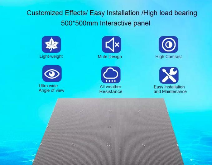 HD Interactive Lighted Floor Panels Led Display Tiles P3.9 Indoor Fixed ...